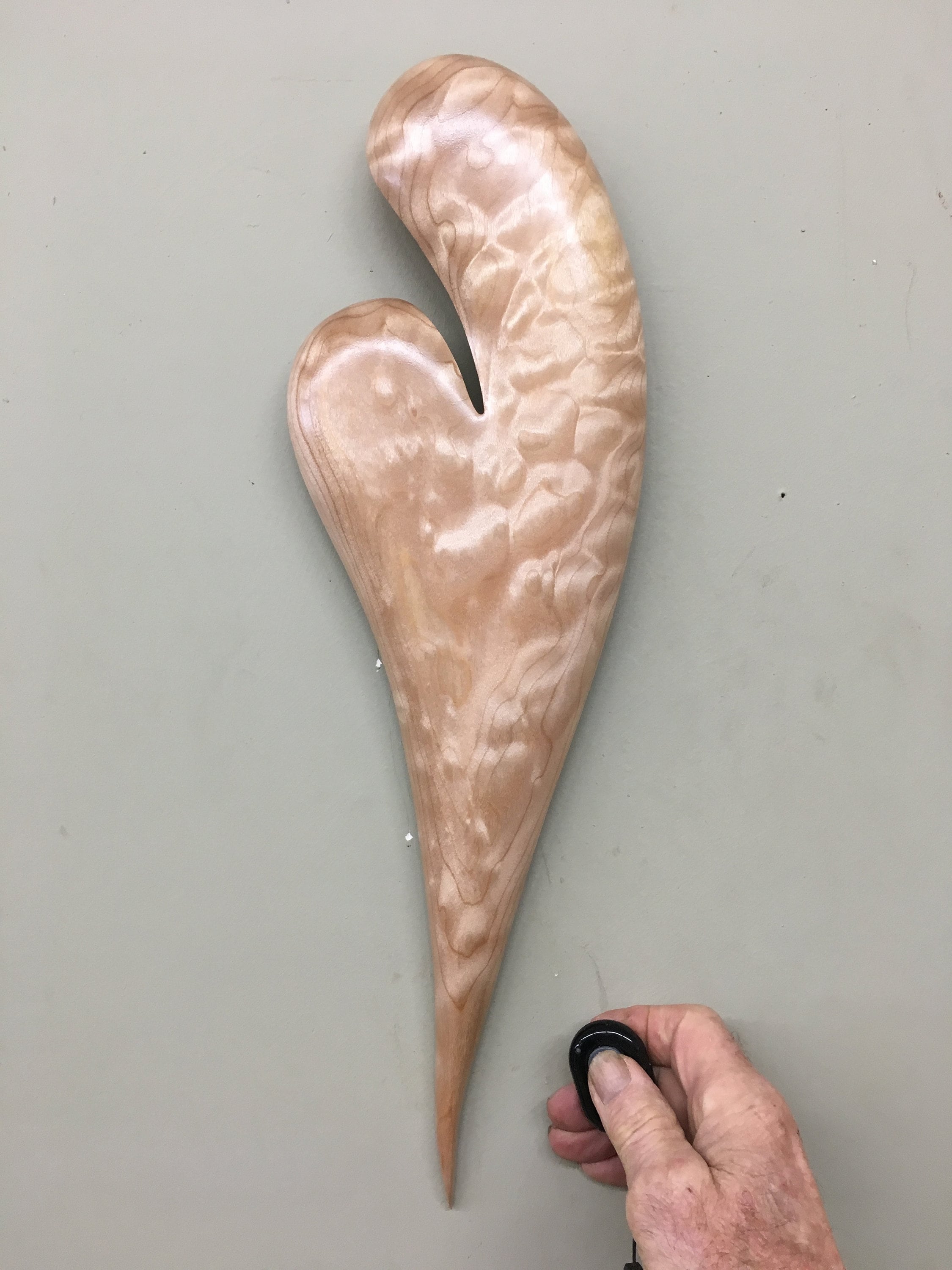 Wooden Heart art wood carving sculpture Wedding Gift present