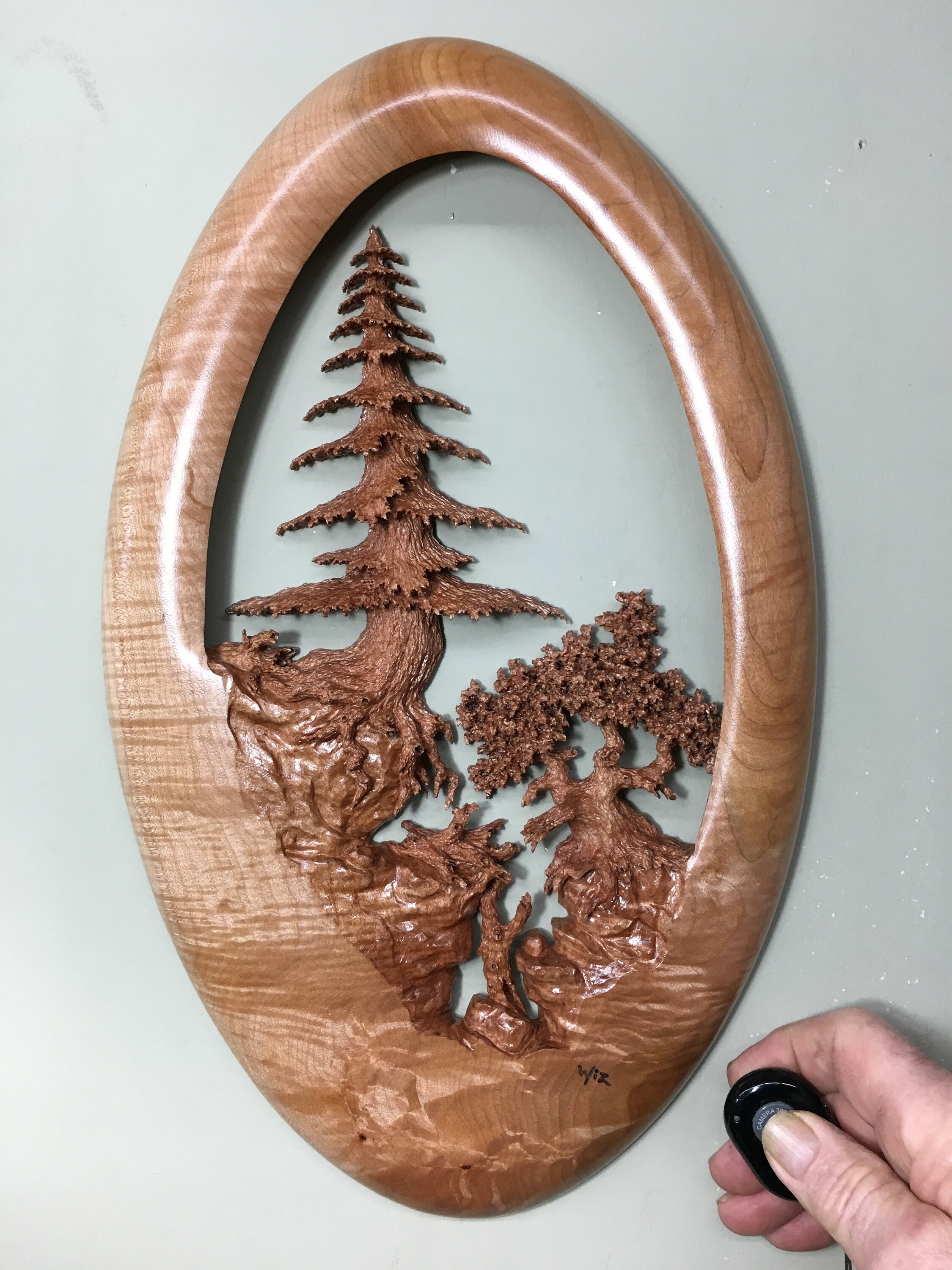 Tree wood carving wall sculpture 5th anniversary gift present