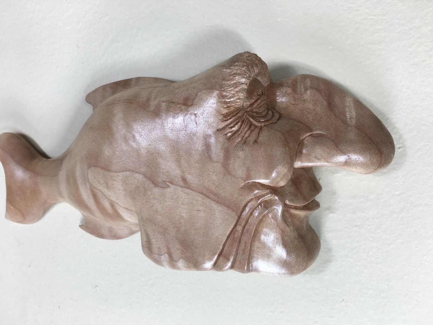 Whimsical fish wood sculpture fish carving art fishing Gift