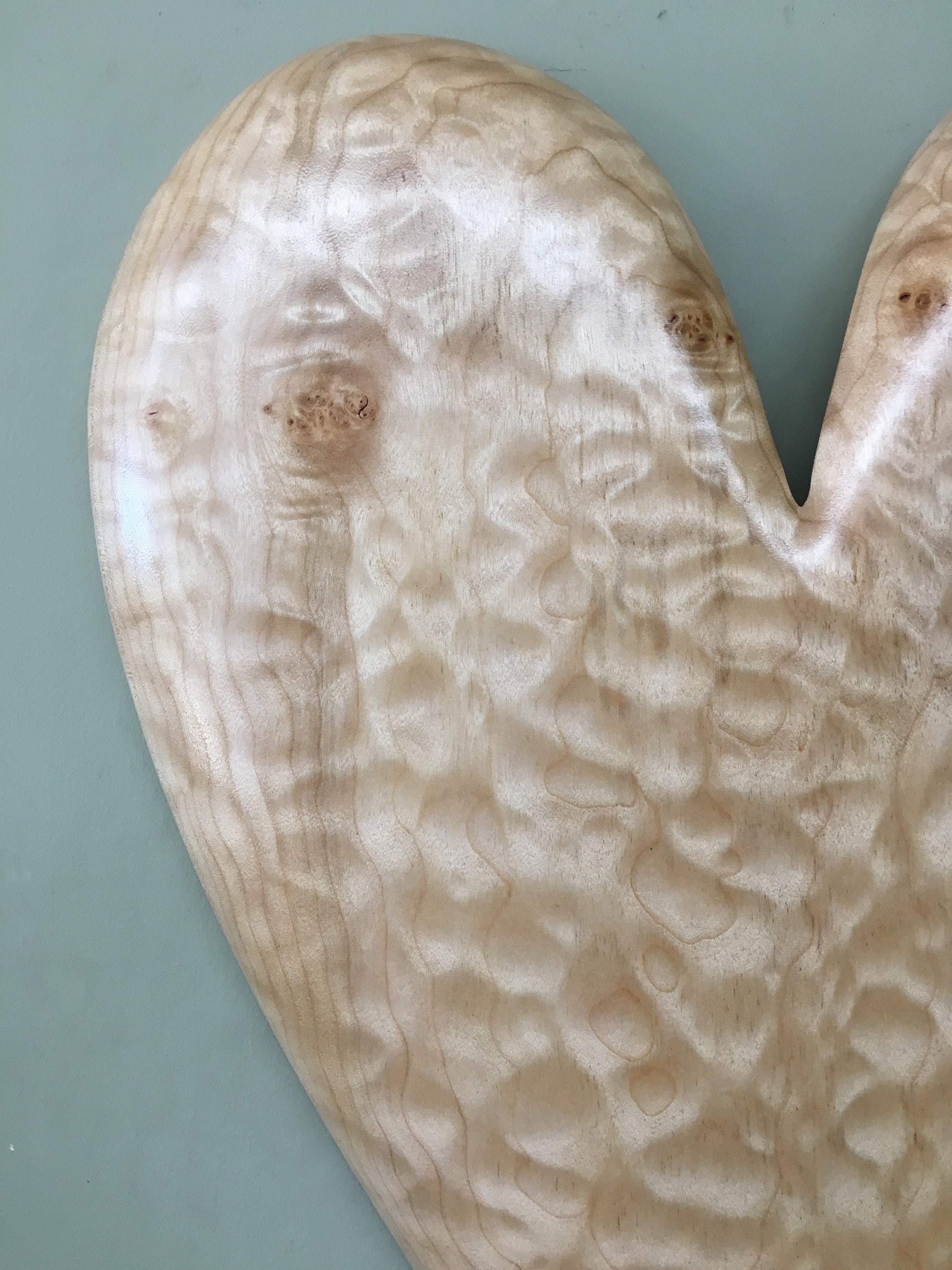 Wooden Heart art wood carving wall hanging Anniversary gift present