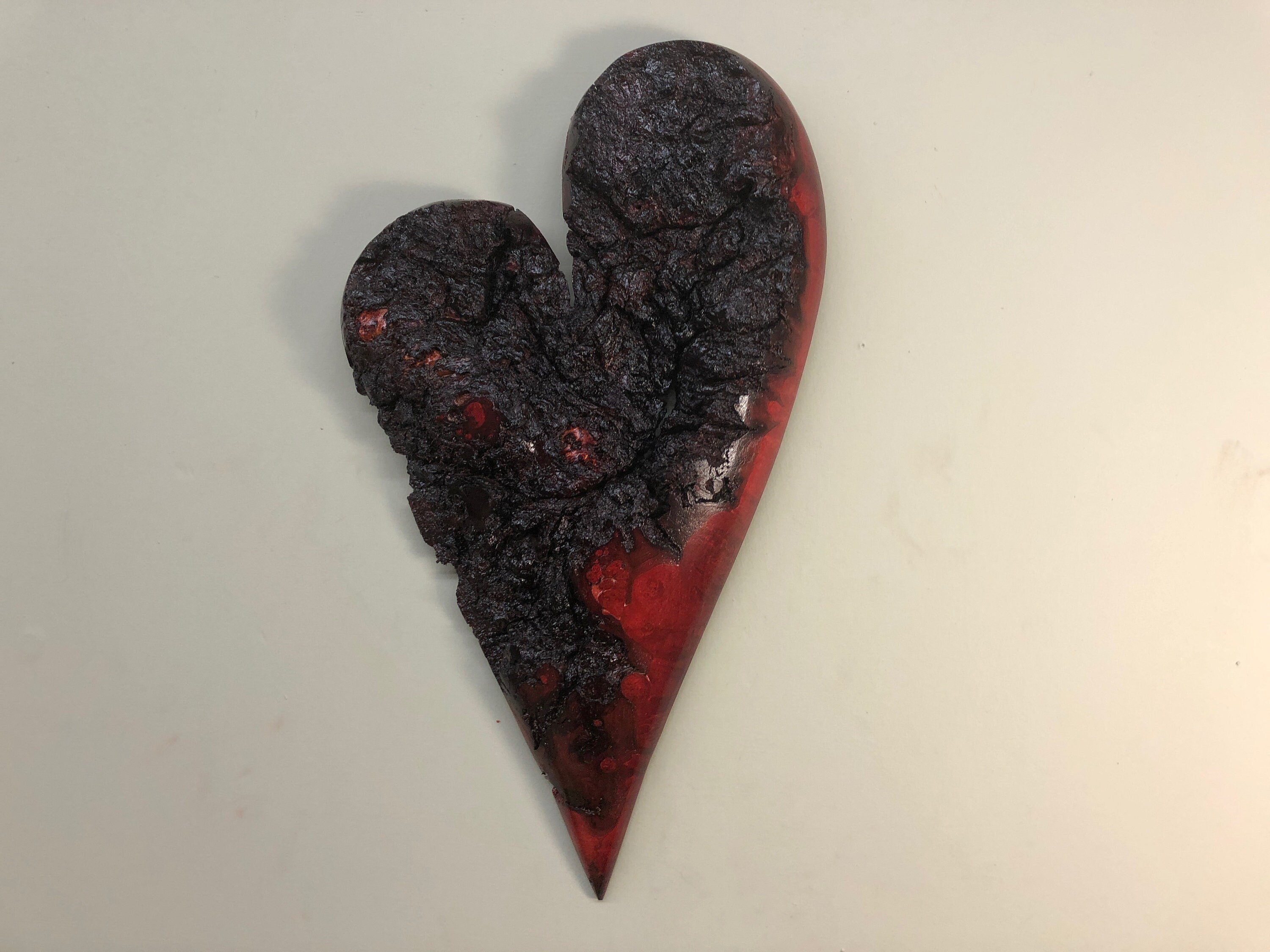 Personalized wood Heart carving 50th anniversary present by Gary Burns