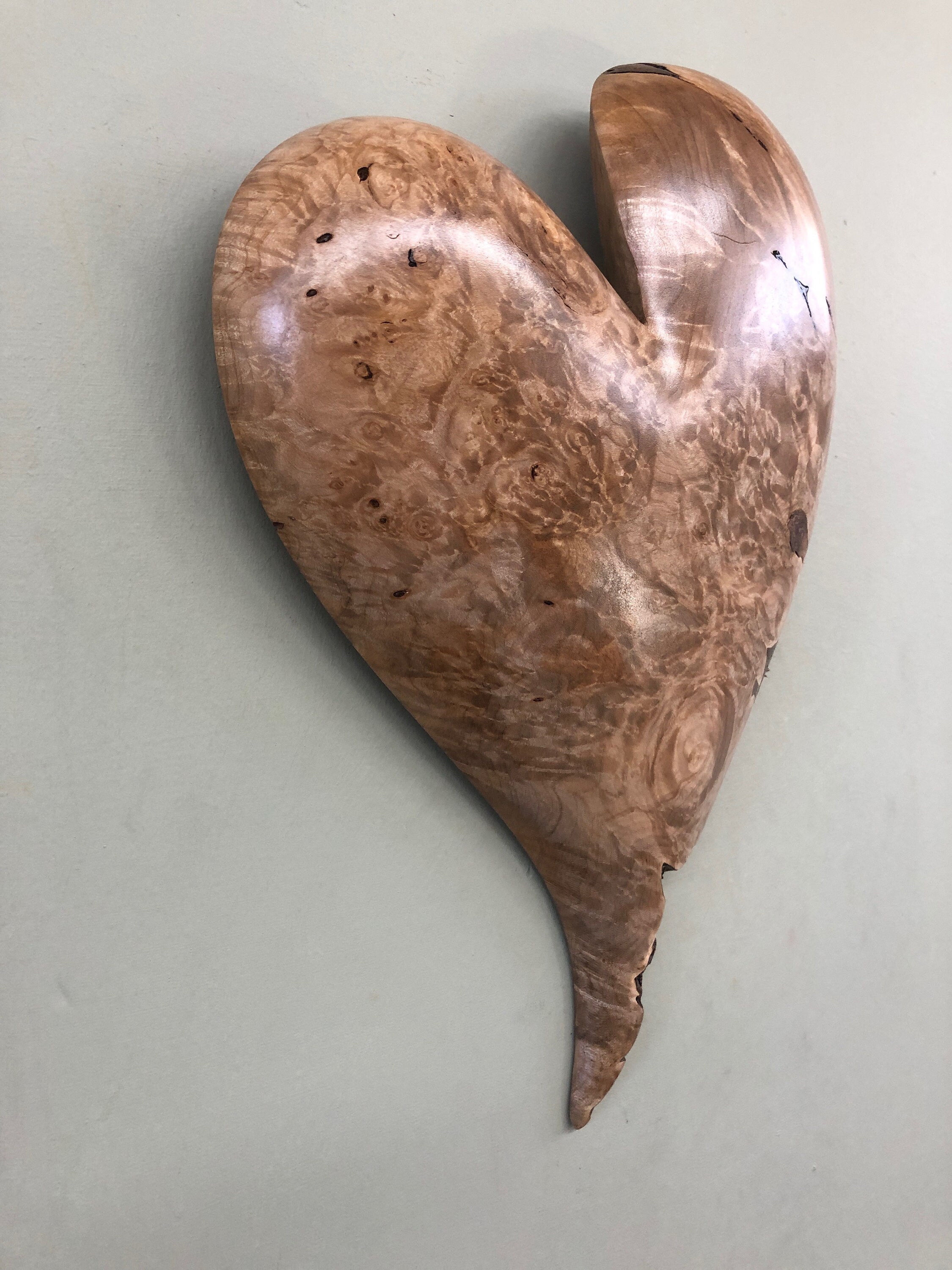 Heart art wood carving personalized 50th wood Anniversary gift present