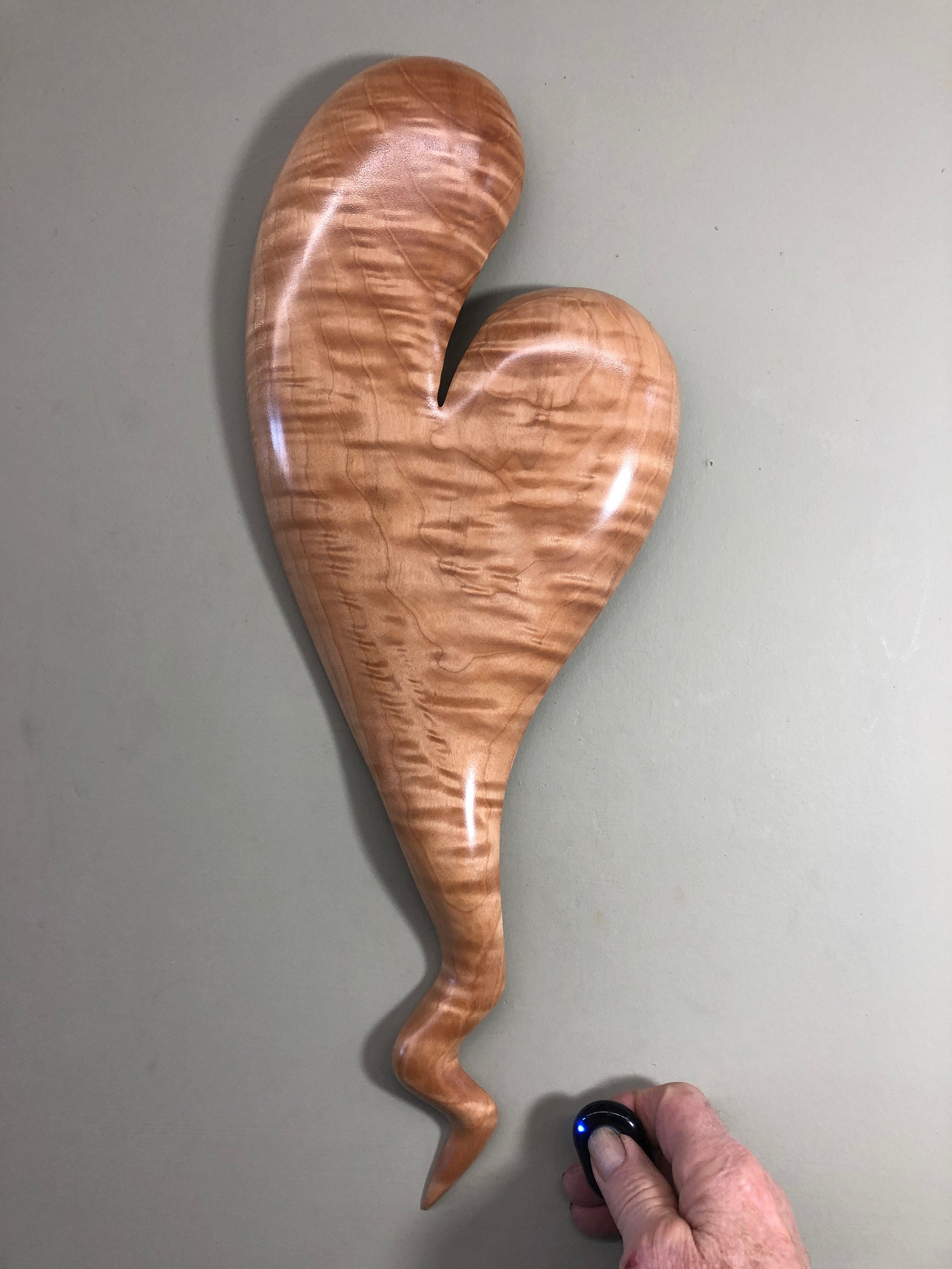 Wood Heart wall carving sculpture 50th Anniversary Gift present