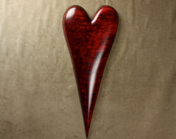 Red Heart Wood Carving, Personalized Anniversary Gift, Ooak Birthday ...