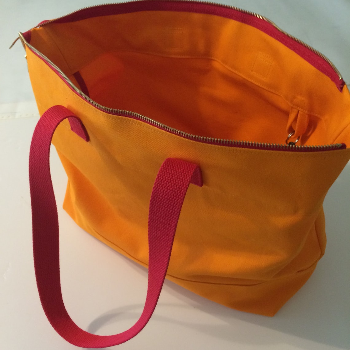 Canvas Tote Zippered vegan zip bag shoulder canvas bag | Etsy