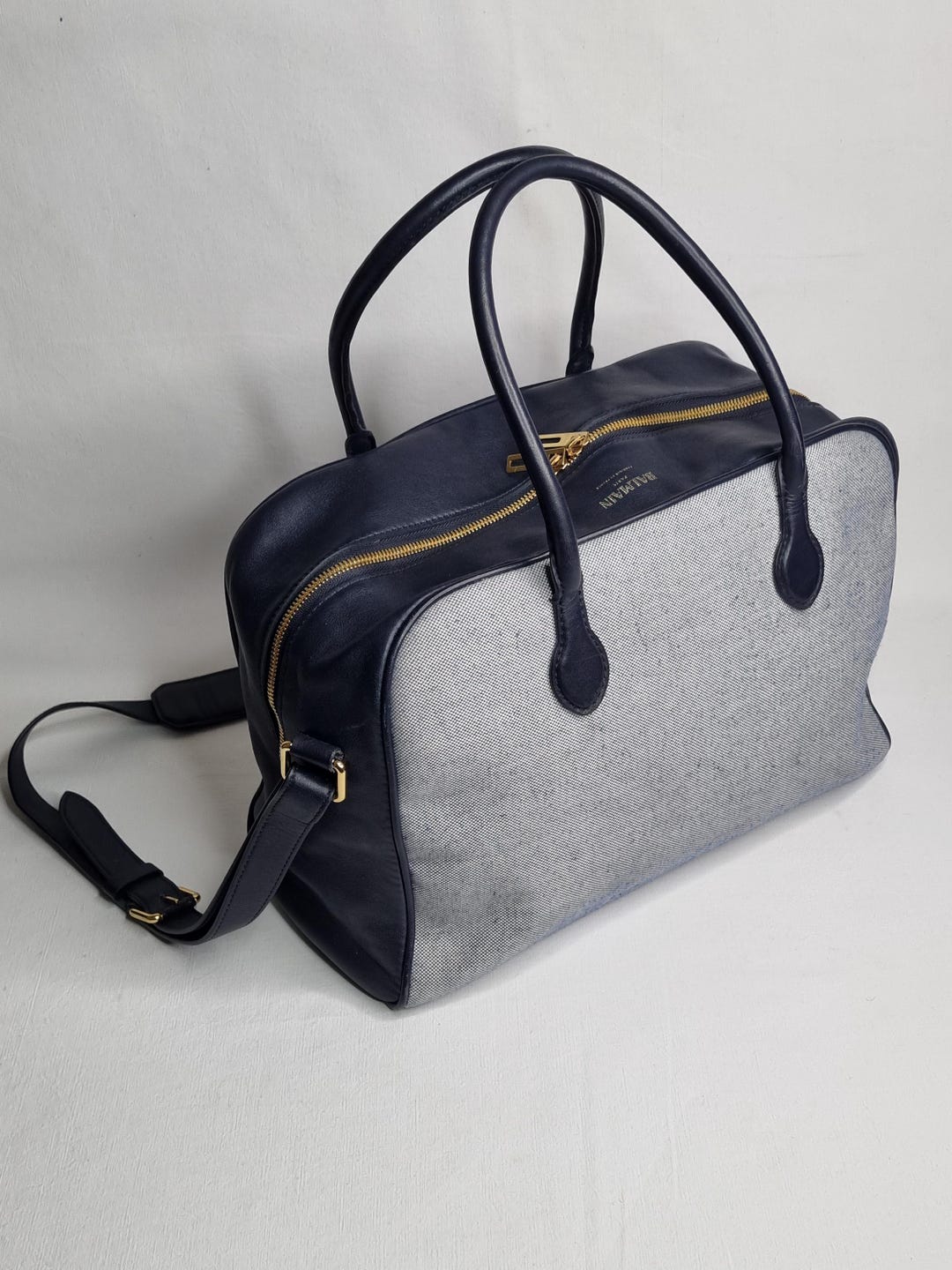 Balmain Paris “le Pierre” Leather & Canvas Travel Bag – Early 2000s ...