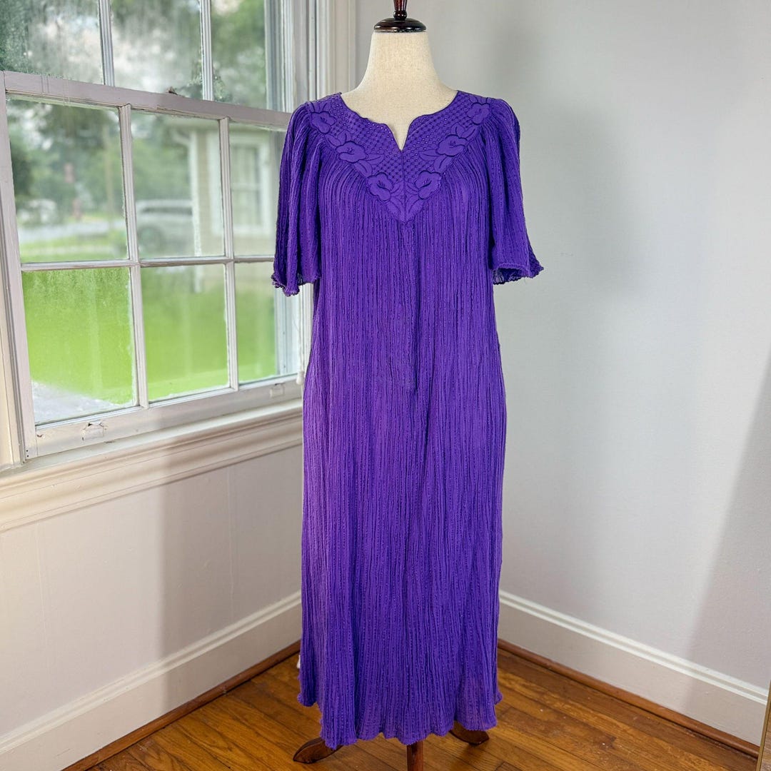 Vintage Floral Purple Mumu Nightgown One Size Nap for Her Dress - Etsy