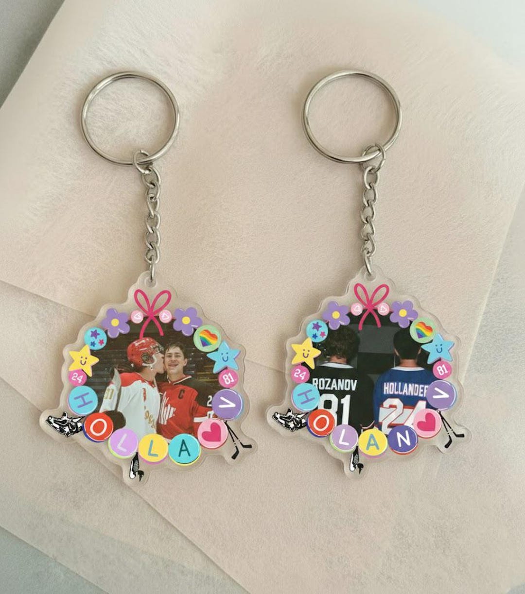 Heated Rivalry & Hollanov Inspired Acrylic Keychains / Bag Charms, Team ...