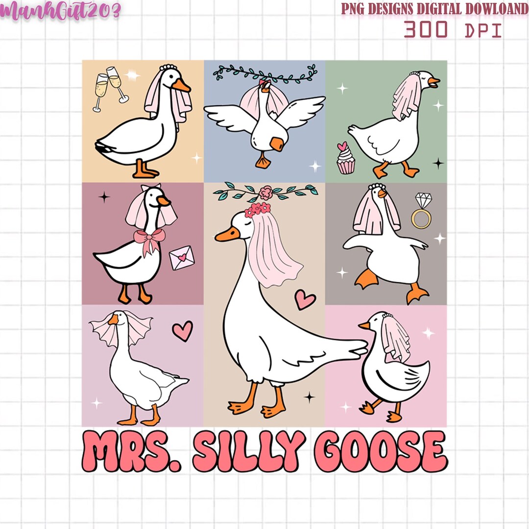 Mrs. Silly Goose Bride Png, Funny Goose Lover Png, Married Couple ...