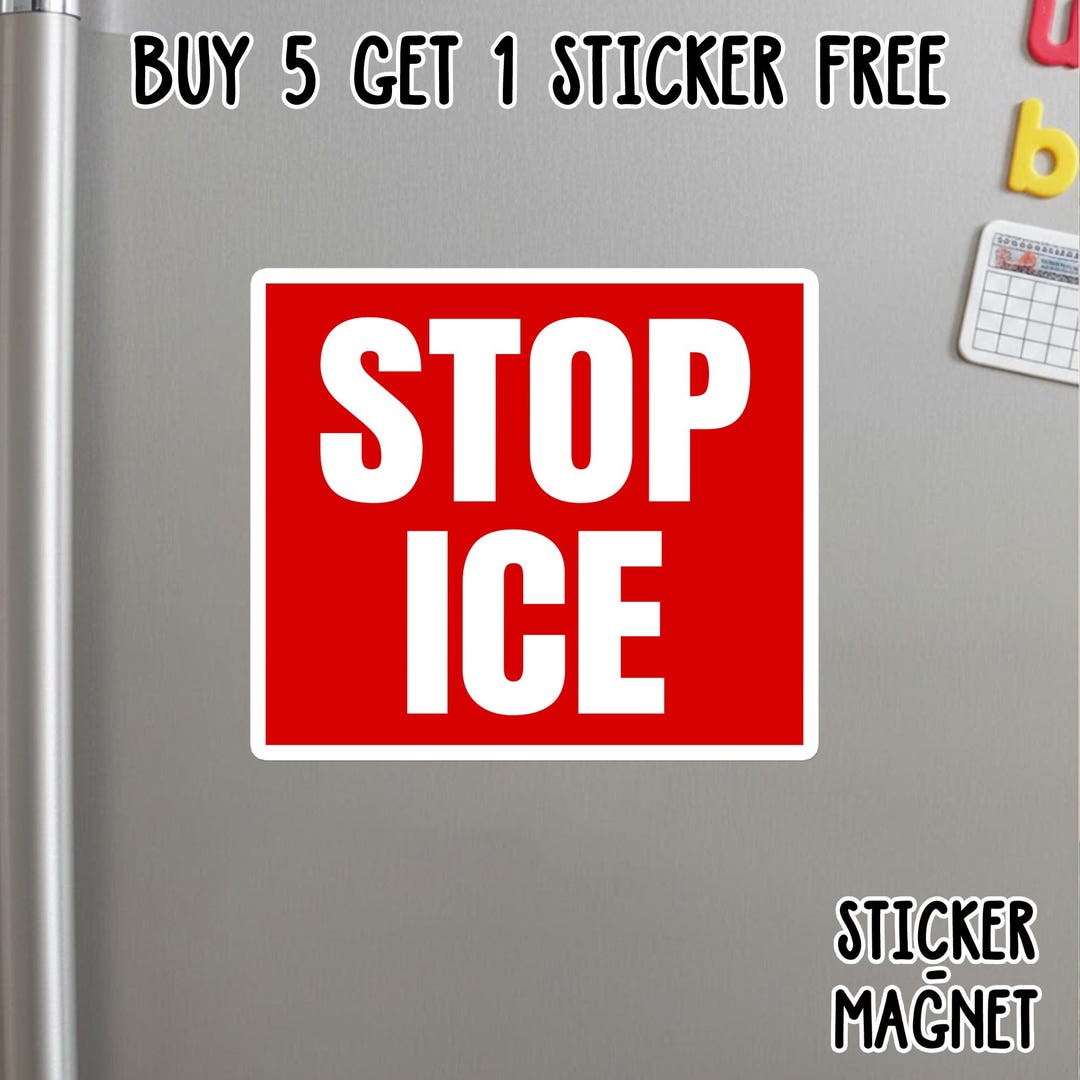 Stop ICE Red Sticker,stop Sign ICE Sticker, Waterproof Resist Decal ...