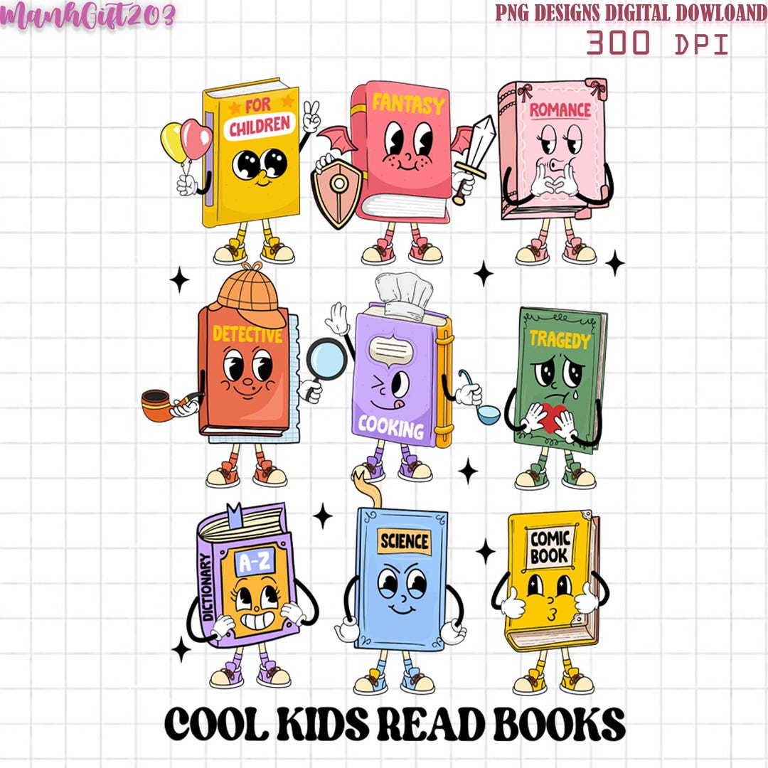 Cool Kids Read Books Png, School Librarian Png, Teacher Appreciation ...