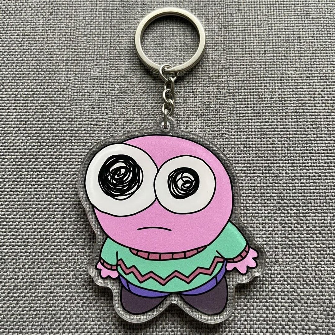 Smiling Friends Inspired Keychain, Cute Meme Character Acrylic Keyring ...