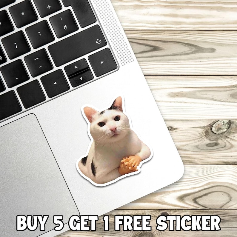 Polite Cat Meme Sticker, Judgment Cat Sticker, Funny Calm Cat Meme ...