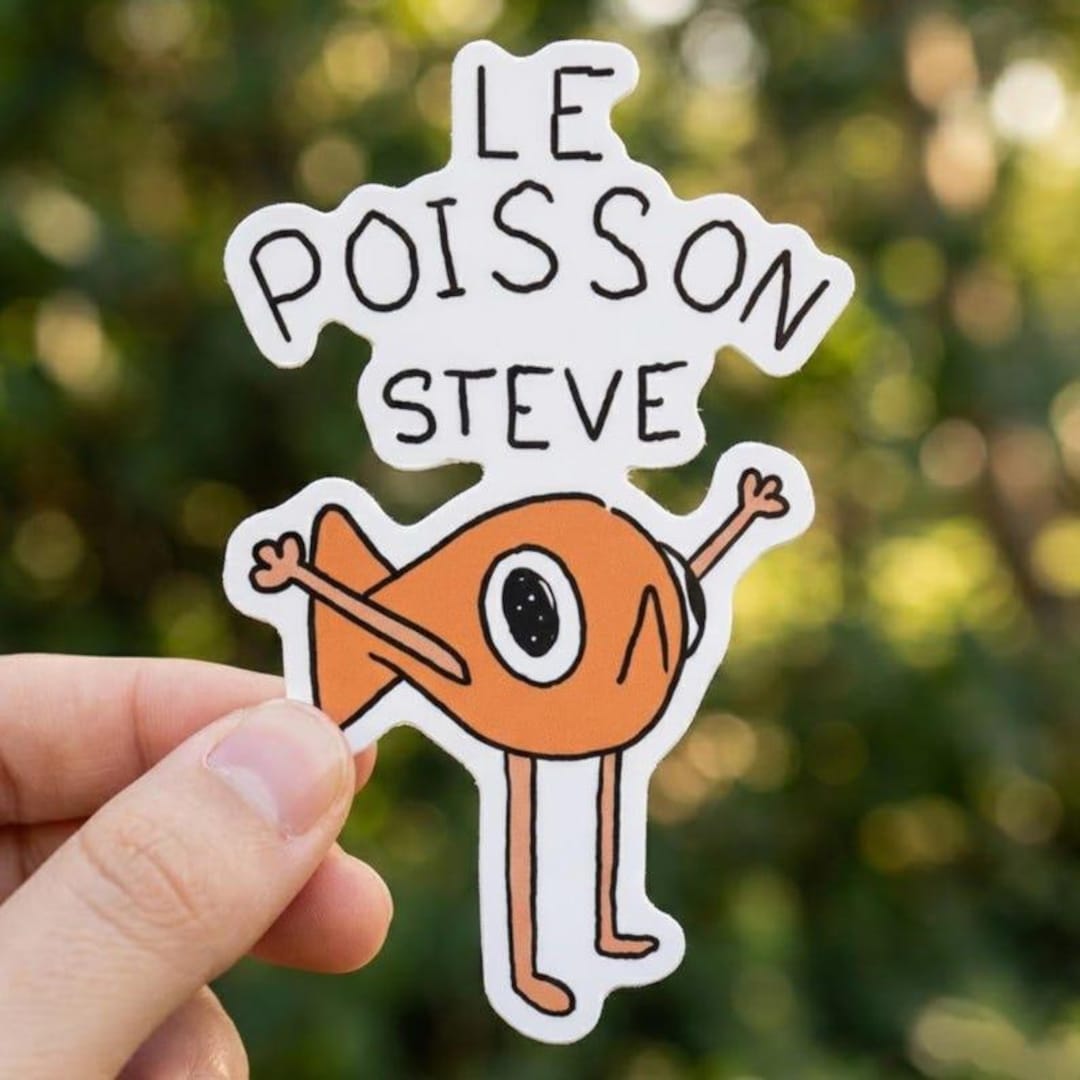 Le Poisson Steve Sticker, Funny Le Poisson Steve Meme Sticker, Il Est ...