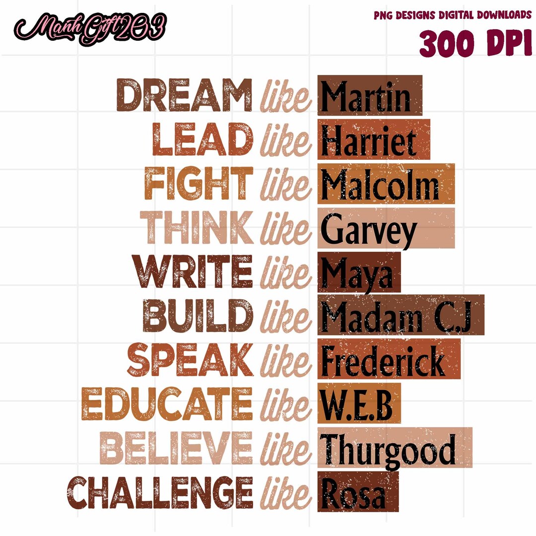Black History Month Leaders Black History Month Png, Dream Like African ...