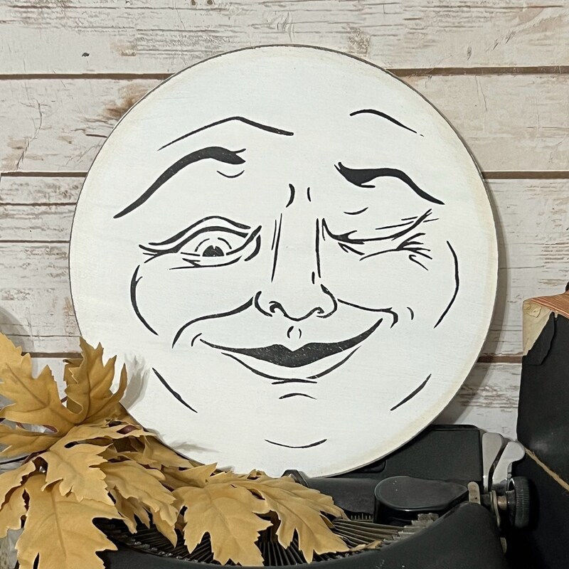 Man in the Moon Wood Sign - Etsy