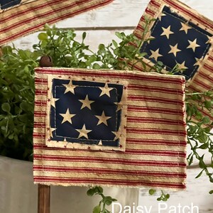 Primitive Americana Flags: Set of Three, 4th of July Decor - Etsy