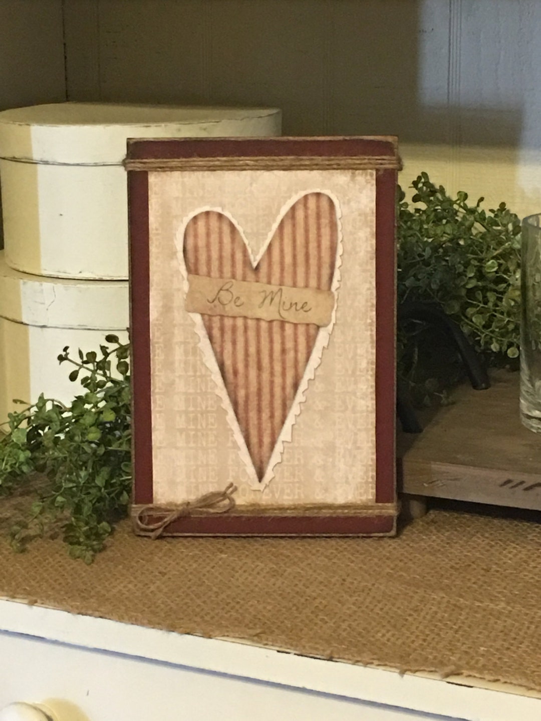 Rustic Valentine Heart Sign: Primitive Country Decor - Etsy