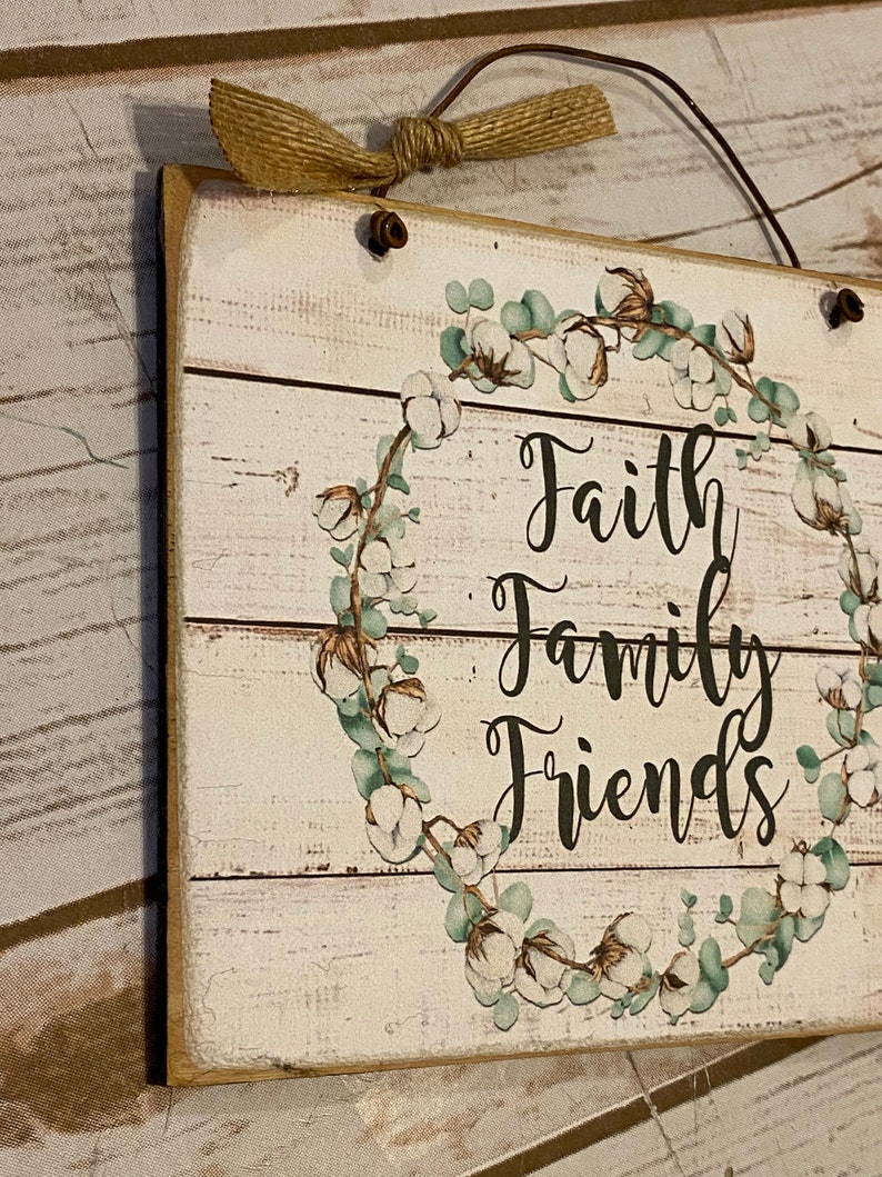 Primitive Sign,primitive Decor,farmhouse Decor,faith Family Friends ...