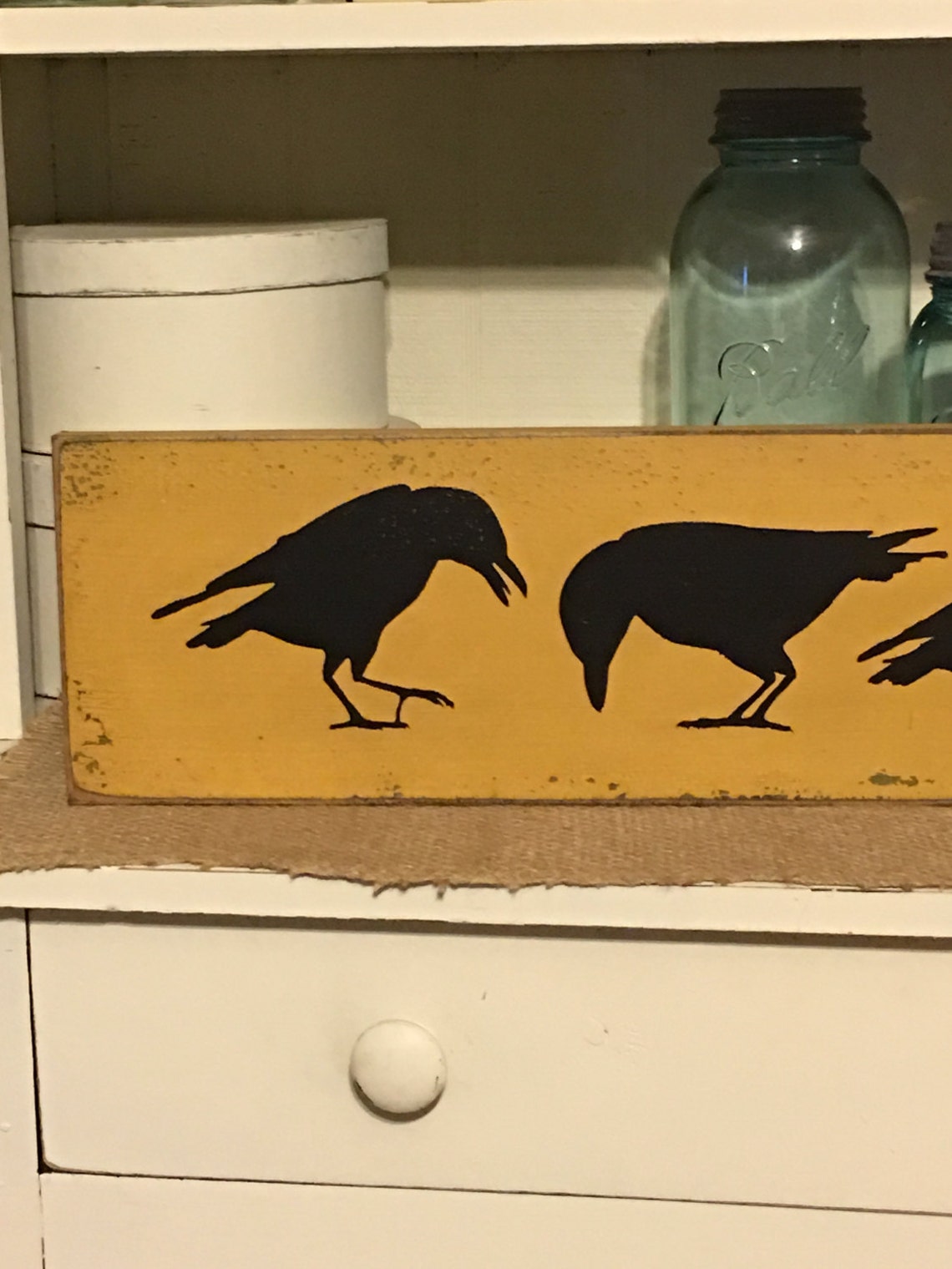 Crow Sign Crow Decor Primitive Crow Sign Rustic Crow Sign | Etsy