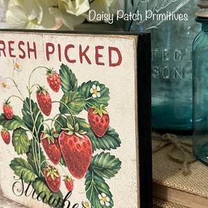 Fresh Picked Strawberries ~ Strawberry Sign ~ Country Farmhouse ...