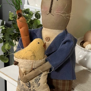 Primitive Horace Rabbit Doll Primitive Bunny Rabbit Primitive Rabbit ...