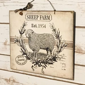 Vintage Sheep Farm Wood Sign,sheep Decor,farmhouse Decor,farm Style ...