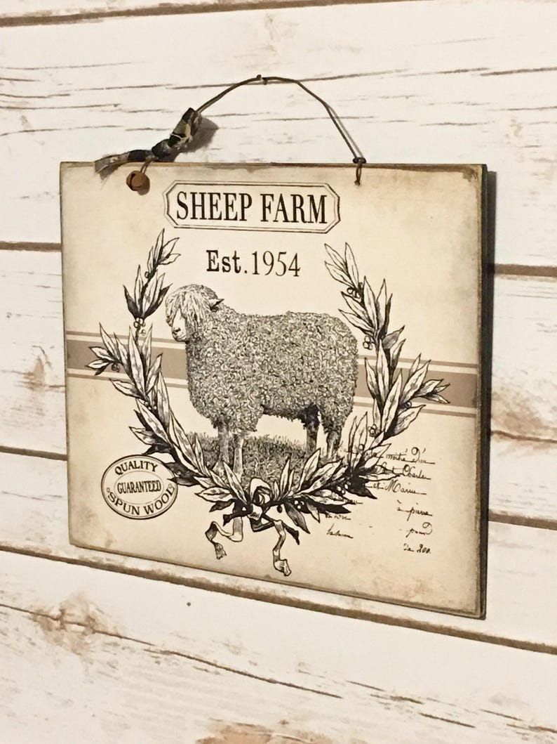 Vintage Sheep Farm Wood Signsheep Decorfarmhouse Decorfarm - Etsy