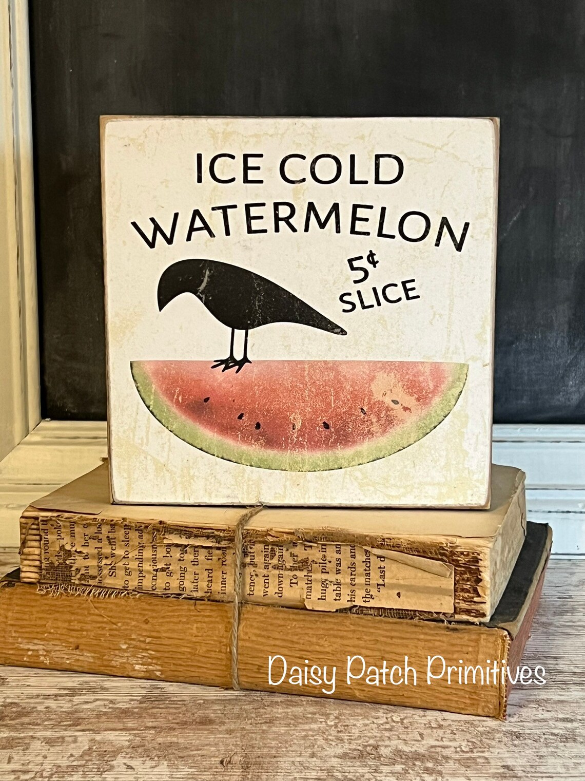 Primitive Watermelon Sign Ice Cold Watermelon Sign - Etsy