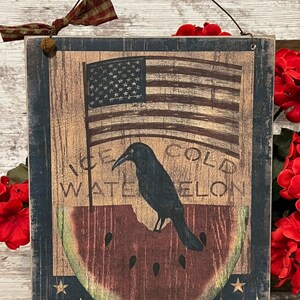 Primitive Americana Sign ~ Crow Sign ~ Watermelon Sign ~ Primitive ...
