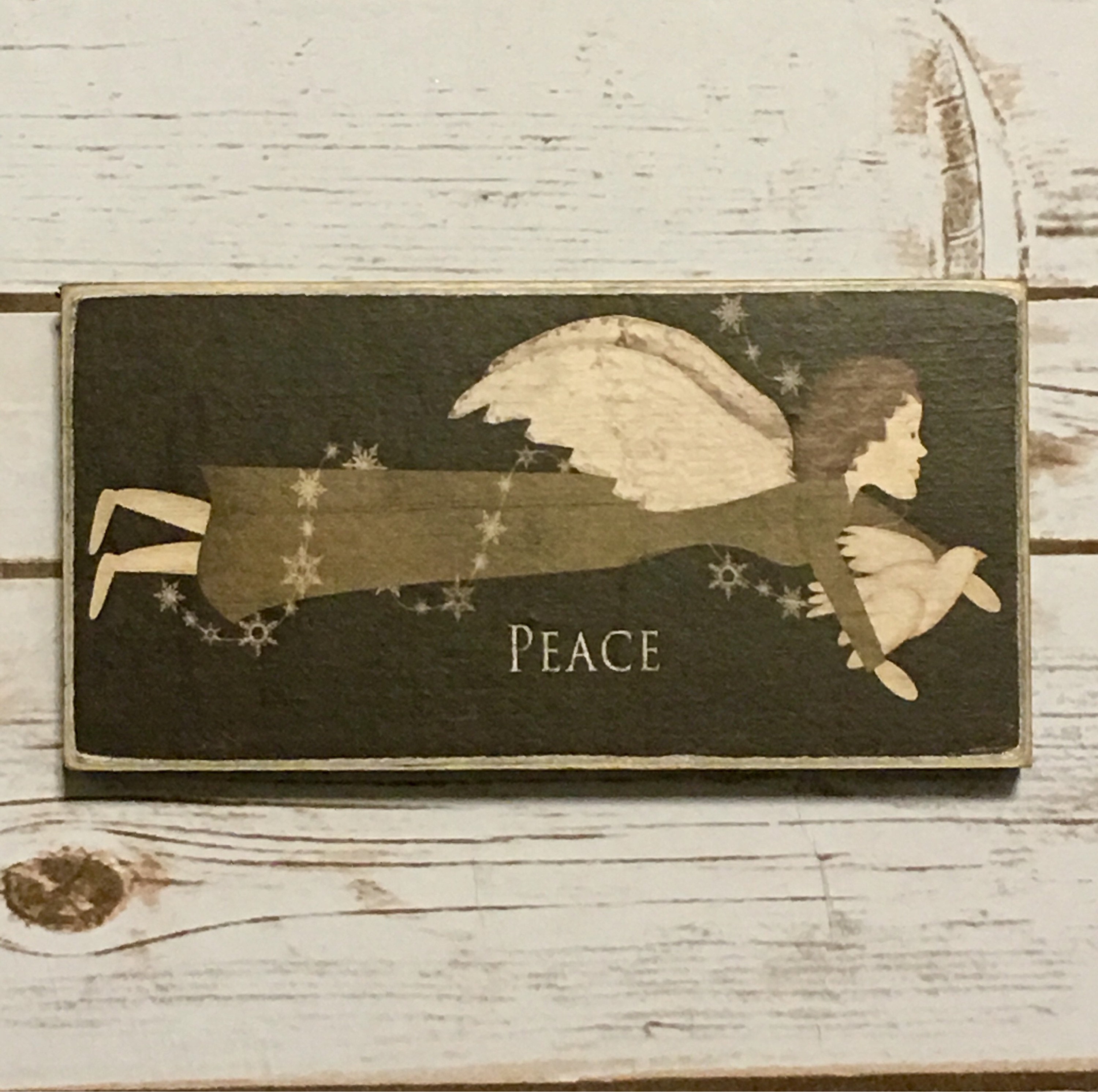 Set of 3 Angel Signsangel Sign Giftprimitive Angel | Etsy