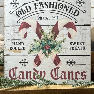 Primitive Vintage Old Fashioned Candy Canes ~ Candy Cane Sign ...