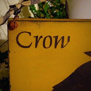 Primitive Crow Sign Ornie, Handmade Wood Sign - Etsy