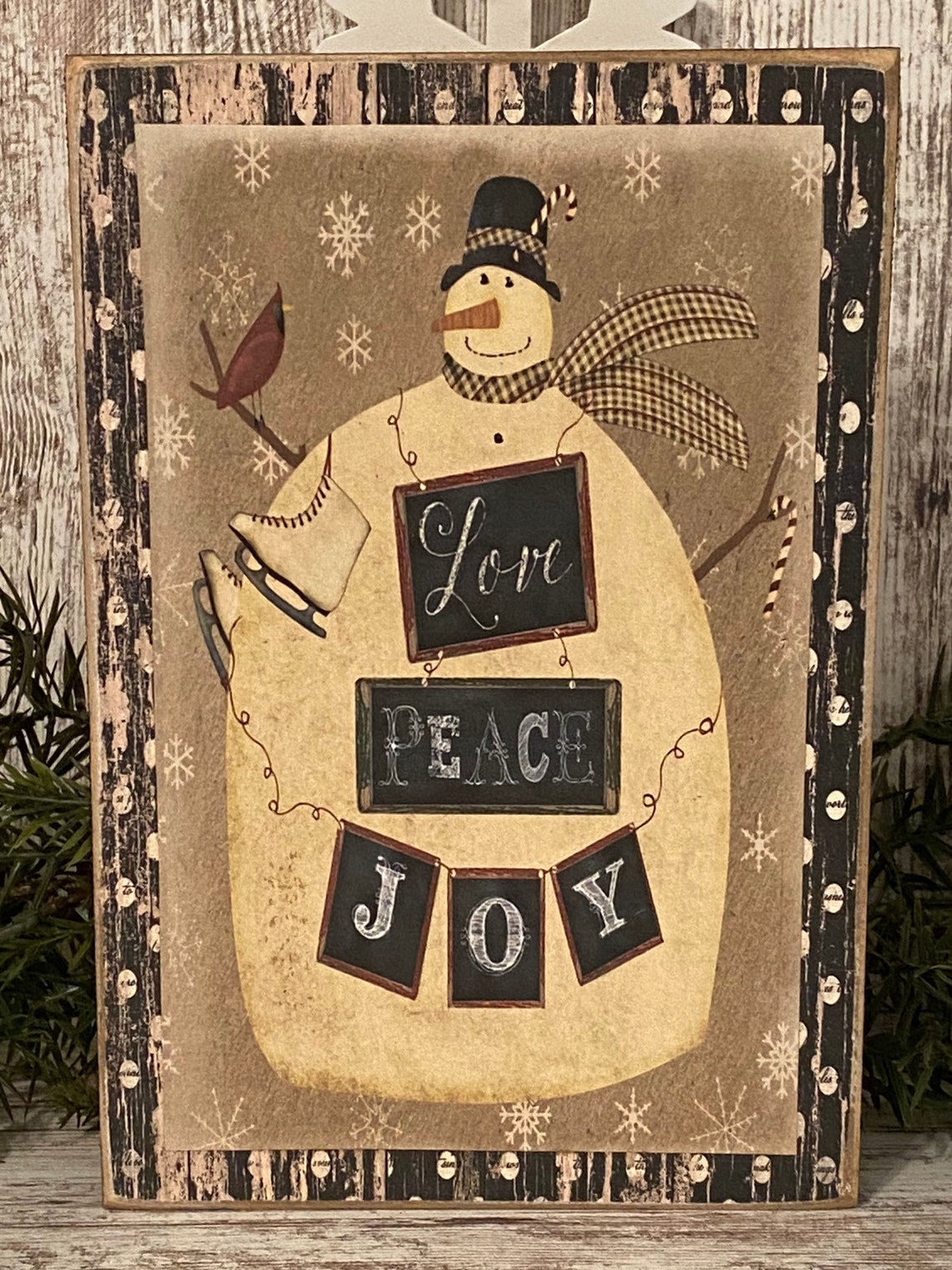 Snowman Sign ~ Primitive Snowman Sign ~ Primitive Decor ~ Snowman Decor ...