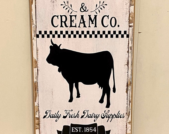 Primitive Rustic Farmhouse Milk & Cream Sign,farmhouse Decor,farmhouse ...