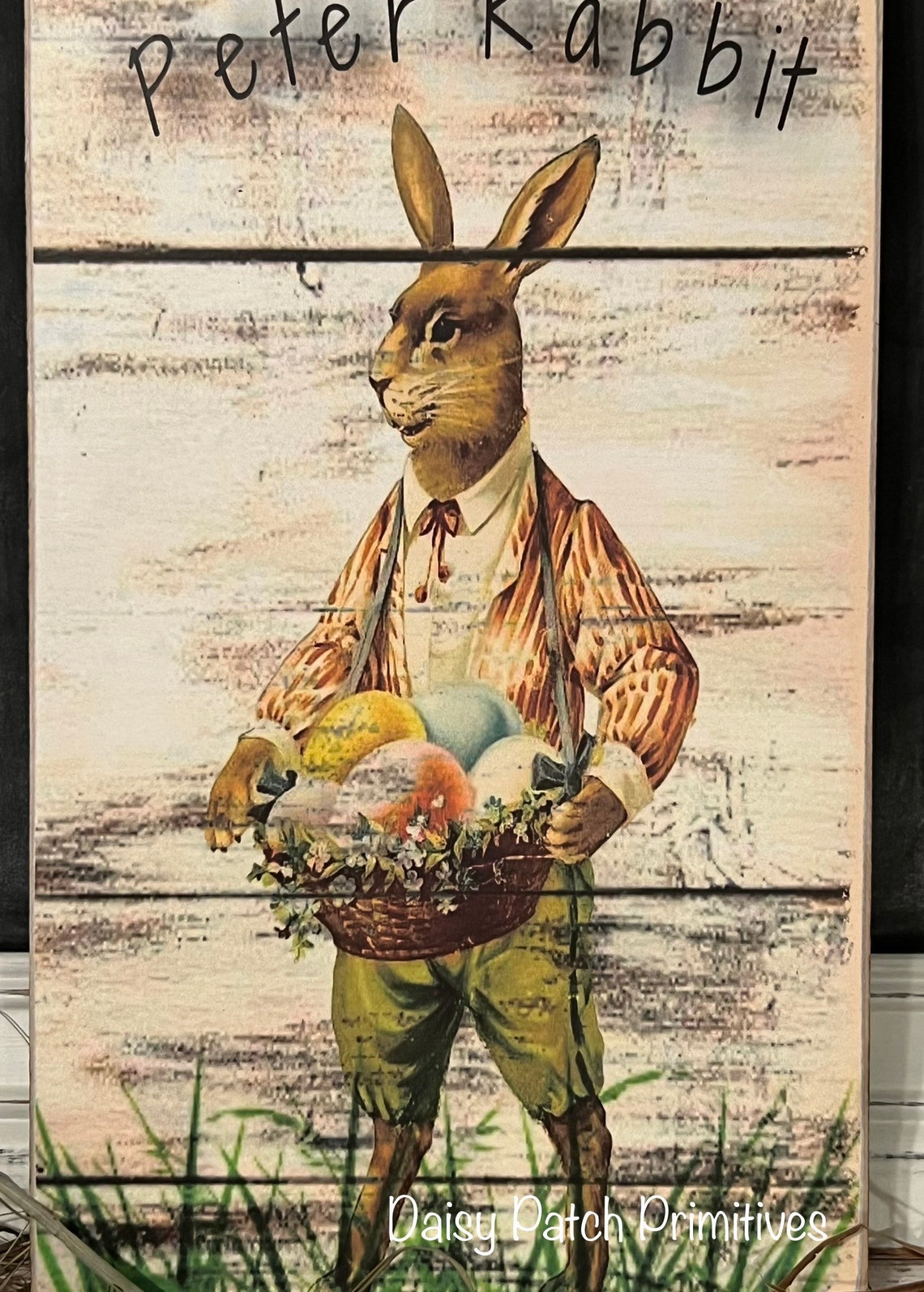 Peter Rabbit Sign Primitive Rabbit Sign Primitive Spring | Etsy