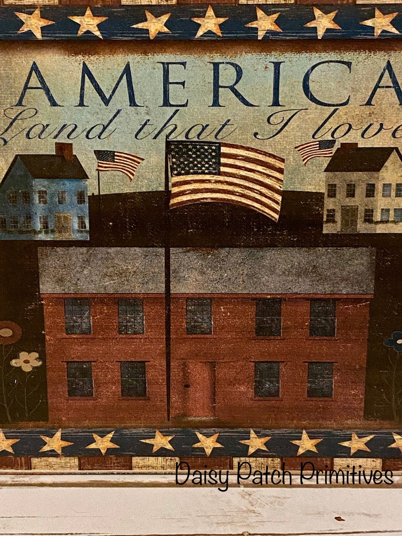 Primitive America Signprimitive Americana Decorpatriotic - Etsy