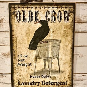 Primitive Olde Crow Laundry Detergent Sign,primitive Crow Decor ...