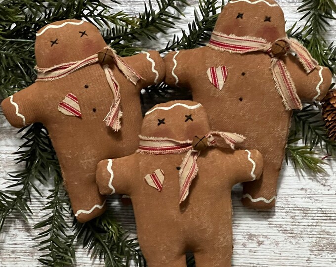 Large Gingerbread Men Bowl Fillers ~ Primitive Bowl Fillers ~ Primitive ...