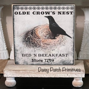 Primitive Olde Crow Sign ~ Primitive Signs ~ Primitive Decor ~ Shelf ...