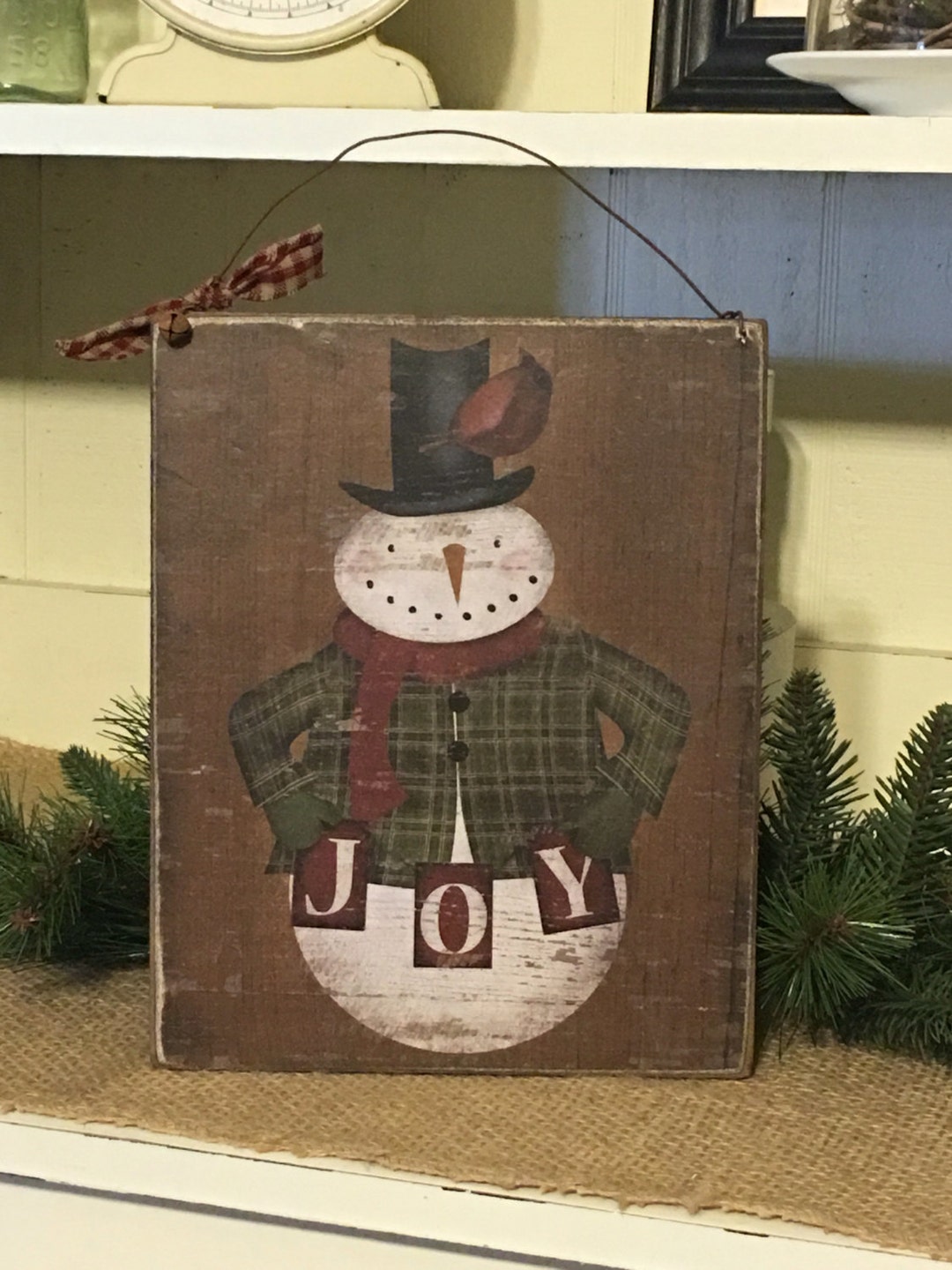 Snowman,winter Decor,joy,primitive Snowman Sign,primitive Decor,rustic ...