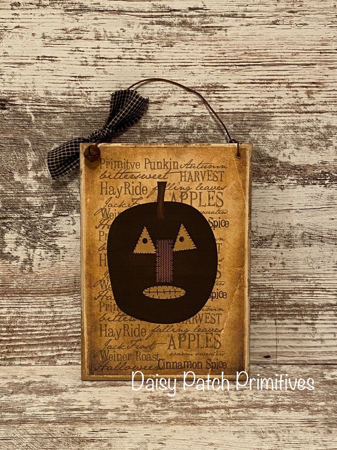 Primitive Pumpkin Peg Hanger Sign, Primitive Fall Decor, Primitive ...