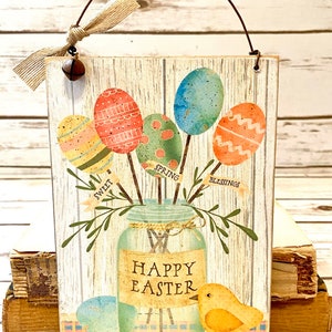 Happy Easter Sign,peg Hanger,primitive Spring Easter Sign,farmhouse ...