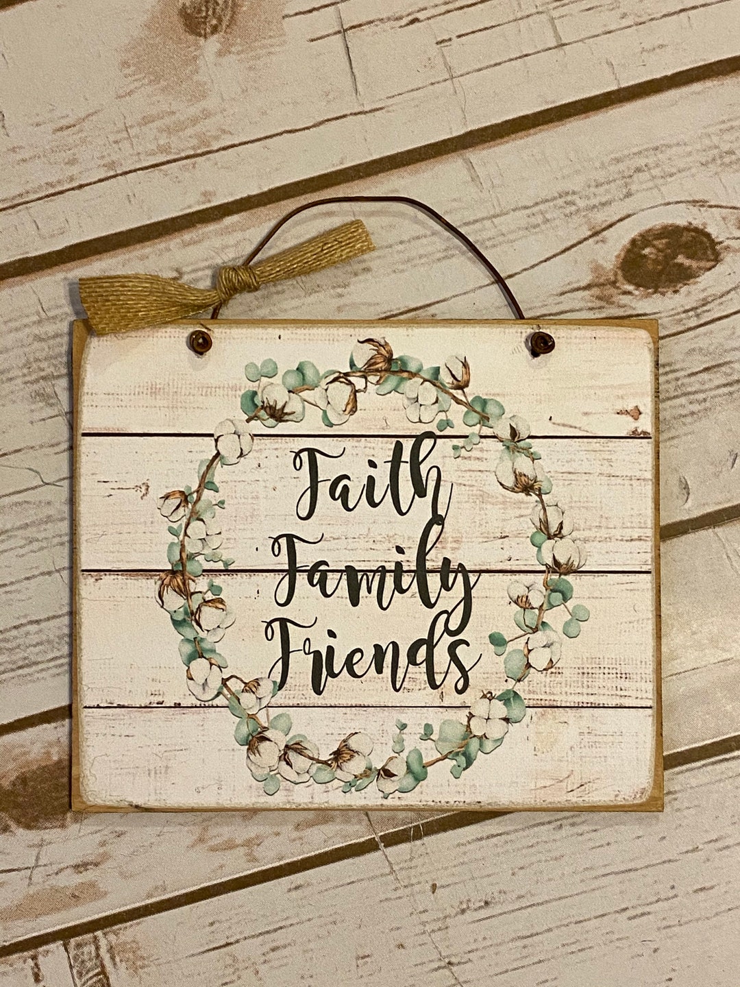 Primitive Sign,primitive Decor,farmhouse Decor,faith Family Friends ...