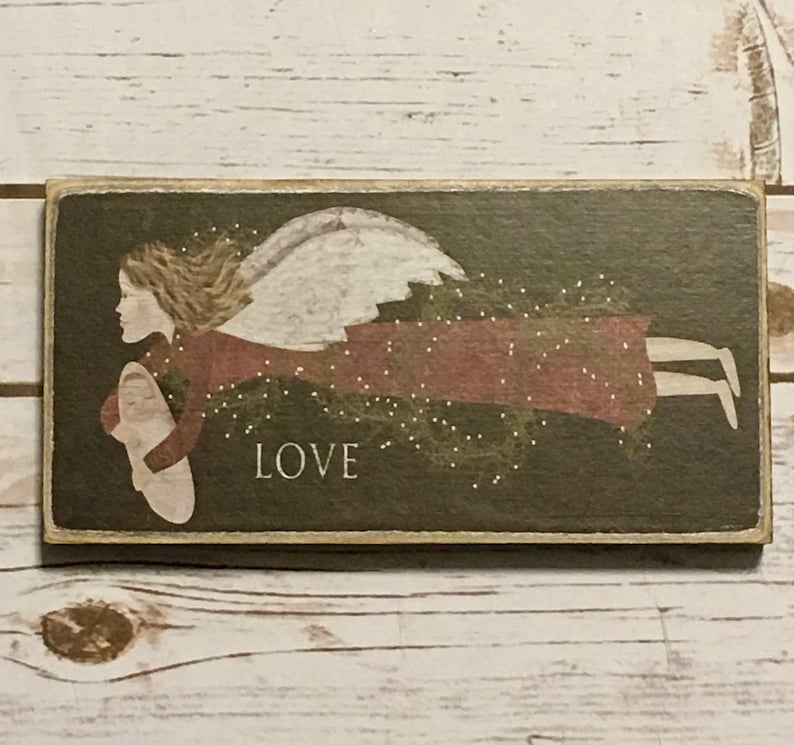 Set of 3 Angel Signsangel Sign Giftprimitive Angel - Etsy