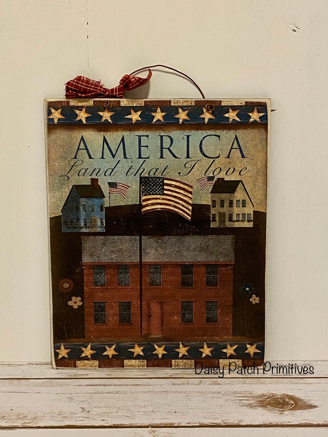 Primitive America Signprimitive Americana Decorpatriotic | Etsy