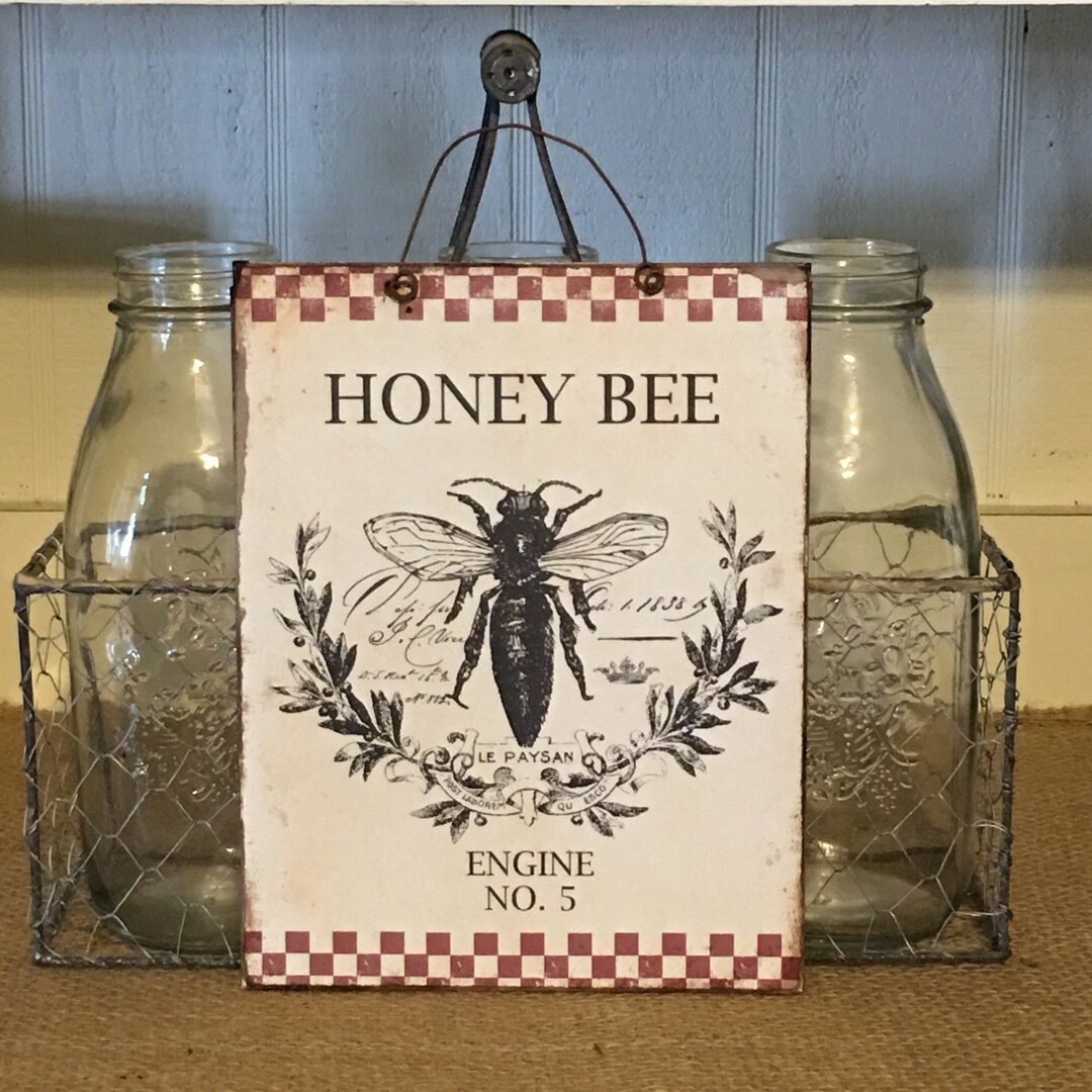 Honey Bee Sign,farmhouse Decor,farmhouse Sign,primitive Sign,rustic ...