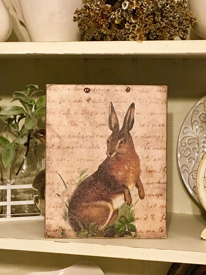 Rabbit Signprimitive Rabbit Signeaster Decorspring - Etsy