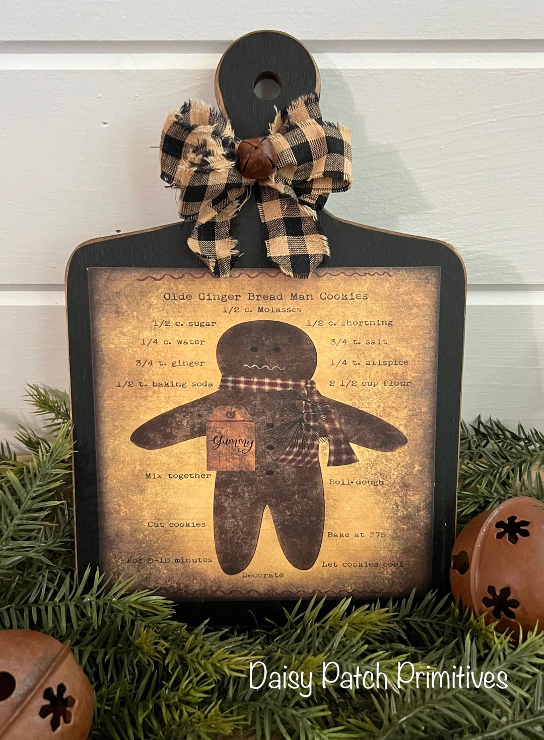 Primitive Gingerbread Cutting Board ~ Primitive Gingerbread Decor ...