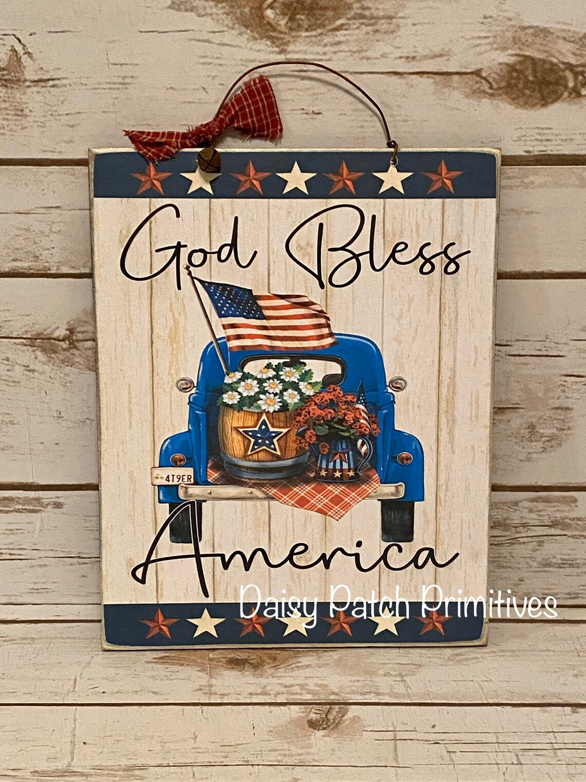 God Bless America Americana Sign Patriotic Sign Fourth | Etsy